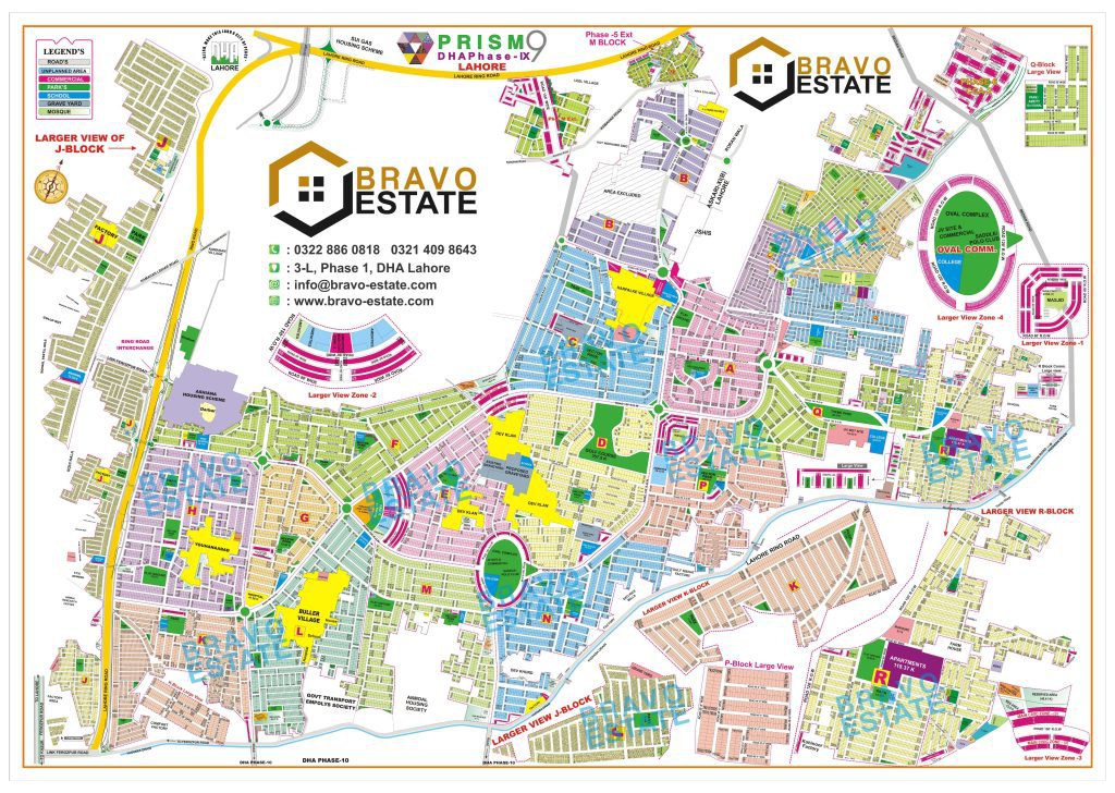 DHA Maps | Dha Lahore Maps Including All Phases